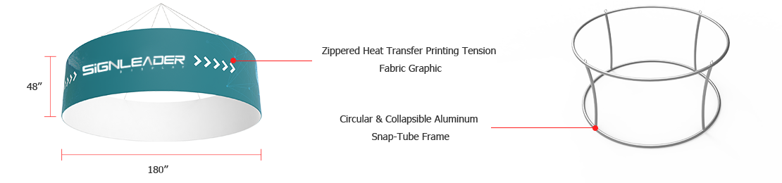 15ft Circular Hanging Banner|Round Hanging Sign - Signleader