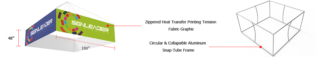 15ft Rectangular Hanging Banner|Hanging Sign For Exhibitions - Signleader